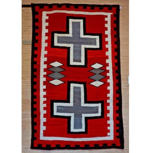 Southwestern Rug Red Navajo Rug Kilim Hand Woven Native American ...