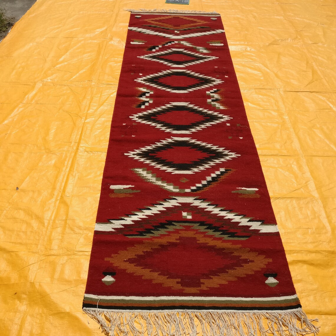 Large Runner Rug 3x13 feet Southwestern Rug Woolen Dhurrie | Etsy