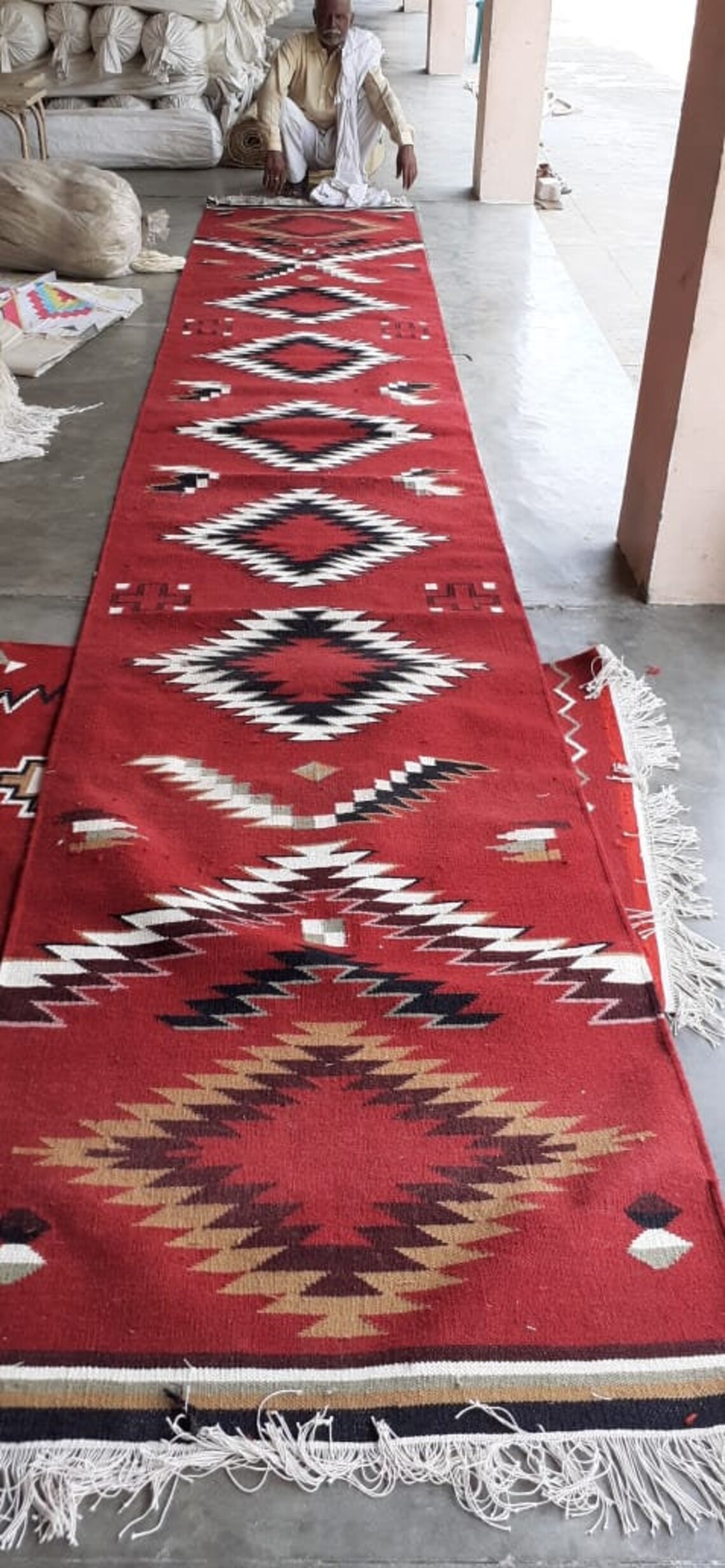 Large Runner Rug 3x13 Feet Southwestern Rug Woolen Dhurrie - Etsy