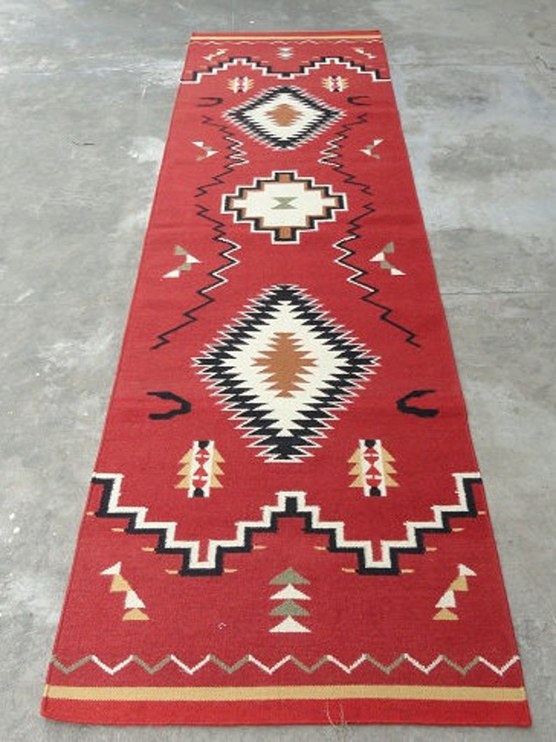 Southwestern Runner Rug 2.6x10 Tribal Wool Rug Southwestern - Etsy