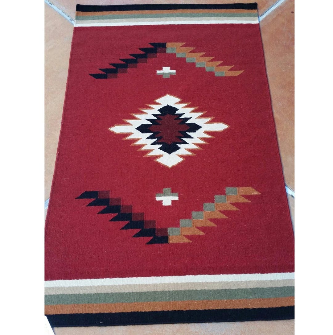 Navajo Tribal Rug 3x5 Ft Geometric Pattern Western Design Home Decor ...
