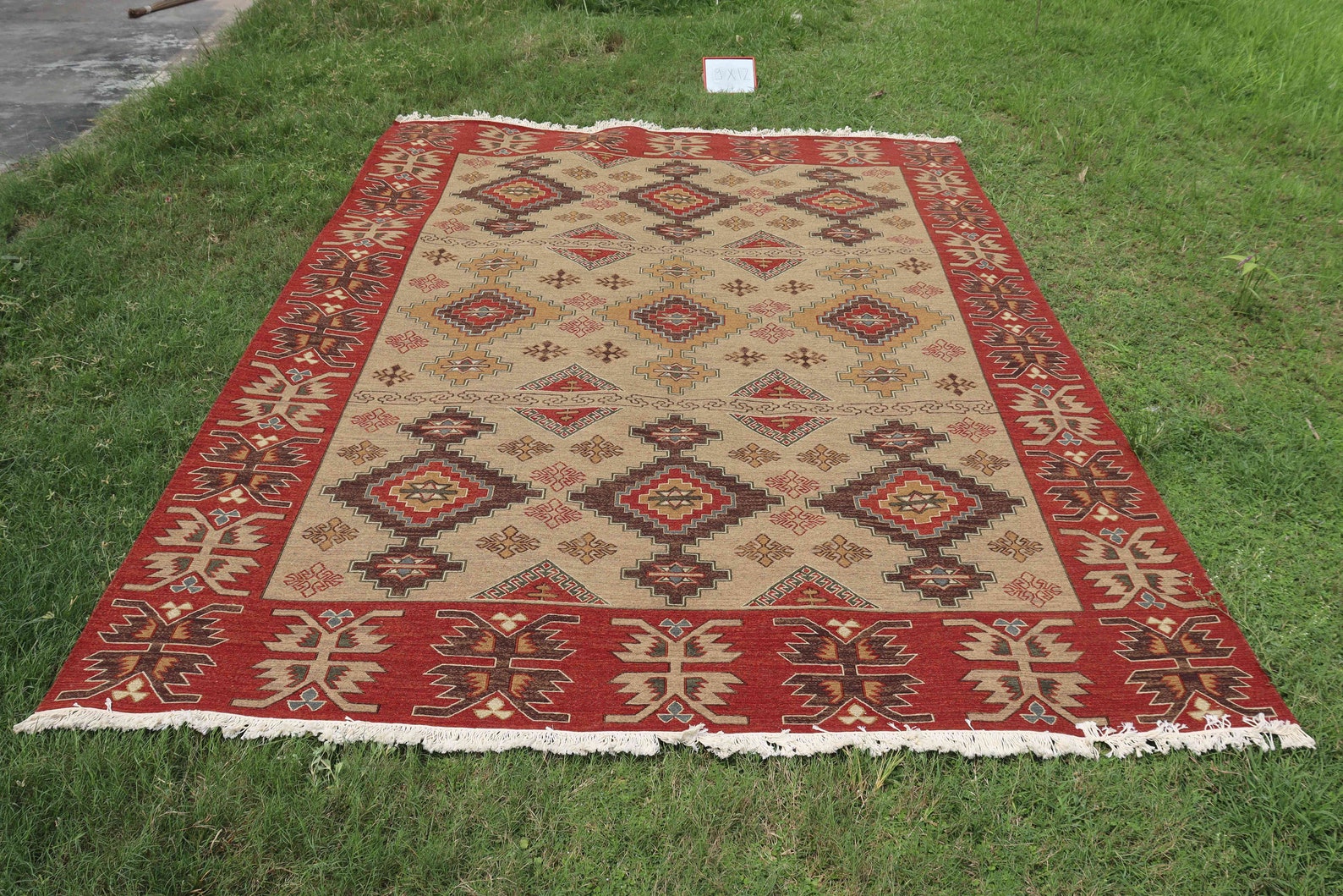 Turkish Red Large Oushak Persian Wool Soumak Rug Handmade - Etsy