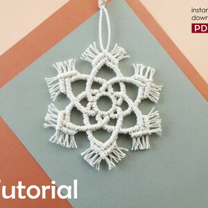 Macrame Tutorial, Macrame Snowflake Pattern, Photo Pattern, DIY Macrame ...