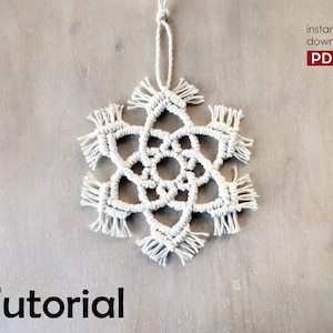 Macrame Tutorial, Macrame Snowflake Pattern, Photo Pattern, DIY Macrame ...