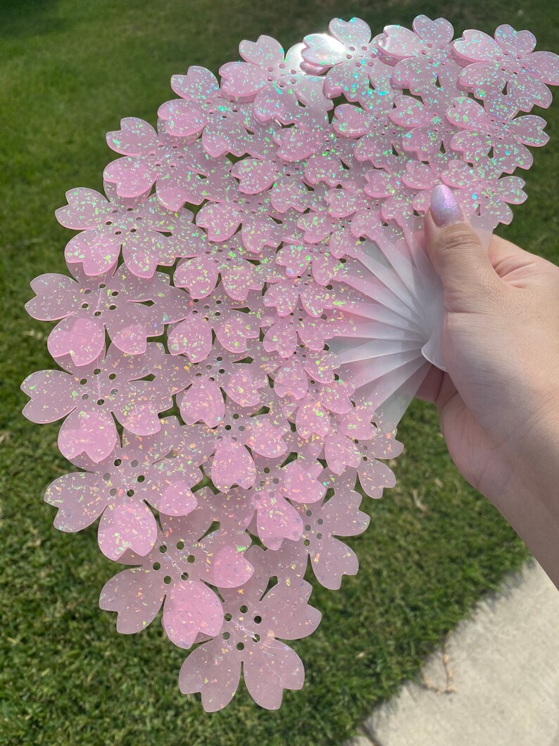 Hand Fan Pink Sakura Fan for Wedding Party Cosplay Fan - Etsy