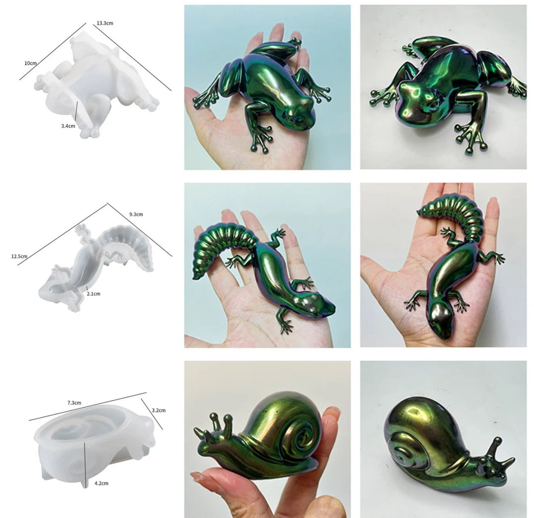 DIY Frog Mold Lizard Mold Snail Mold for Resin Epoxy Mold Small Animal ...