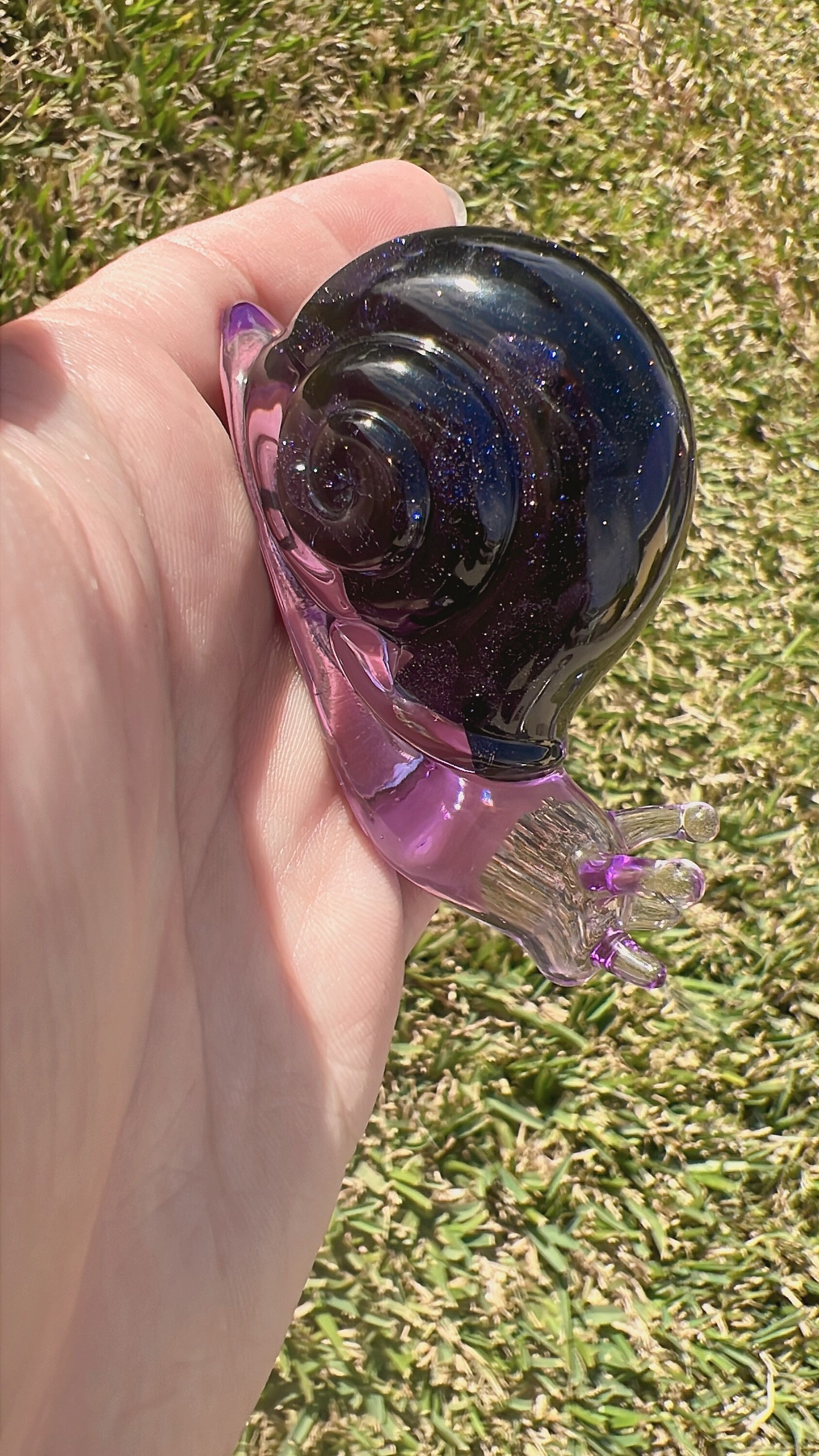 Purple Shiny Stone Snail Handmade Resin Sculpture Snail Cute - Etsy