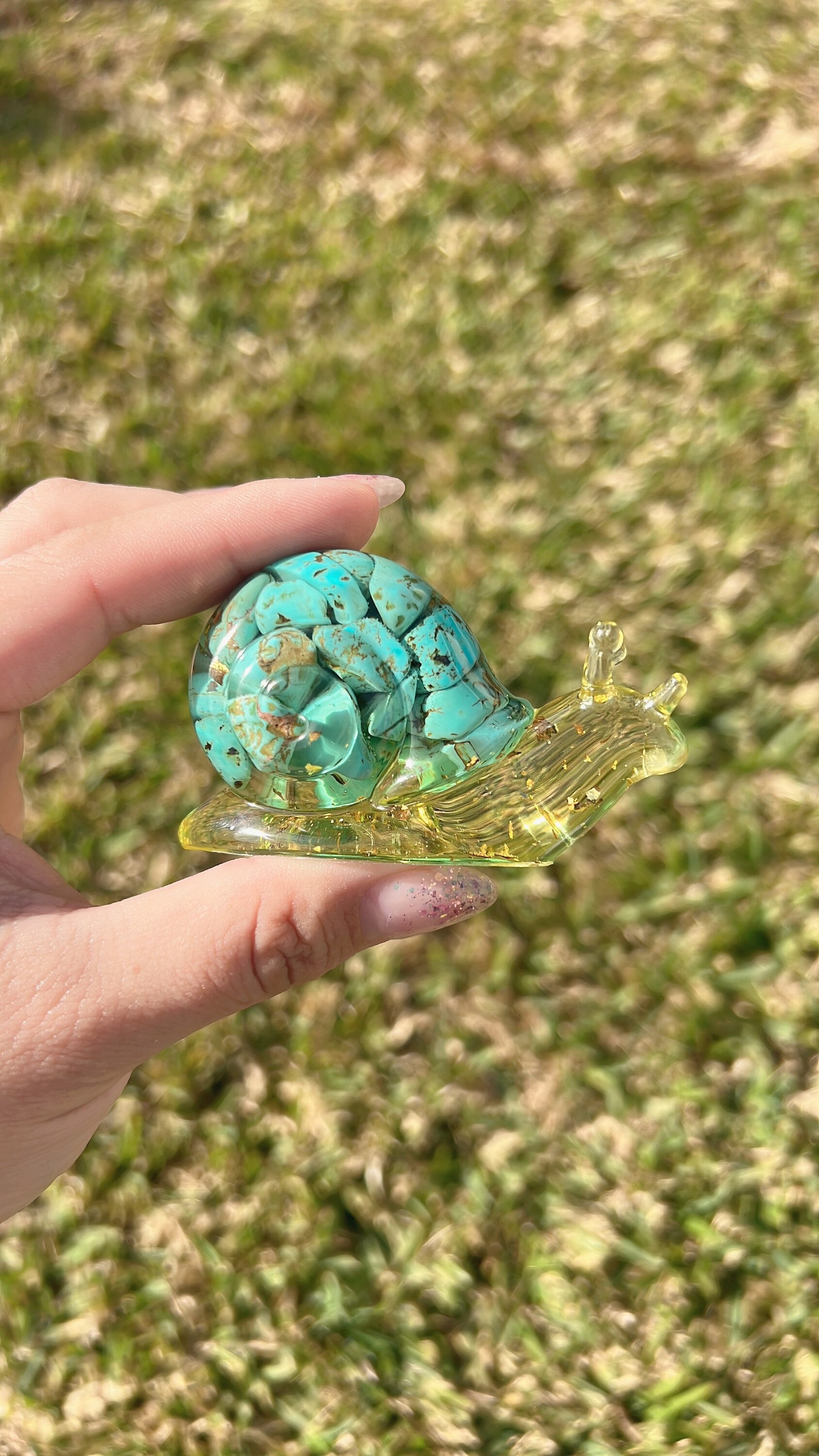 Turquoise Snail Handmade Resin Sculpture Snail Cute Cool - Etsy