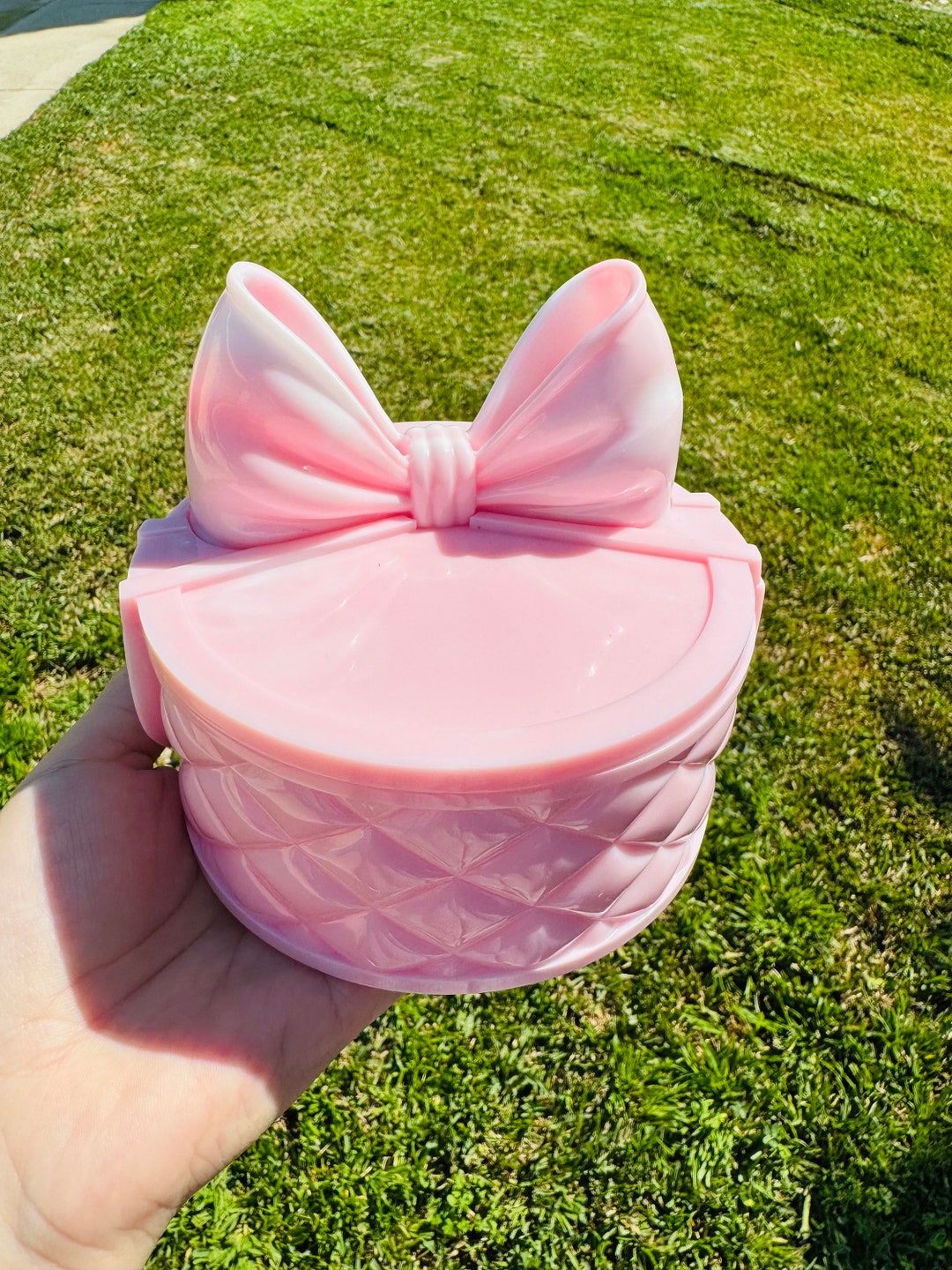 Shiny Resin Bow Tie Storage Box, Pink Bow Storage, Jewelry Storage Box ...