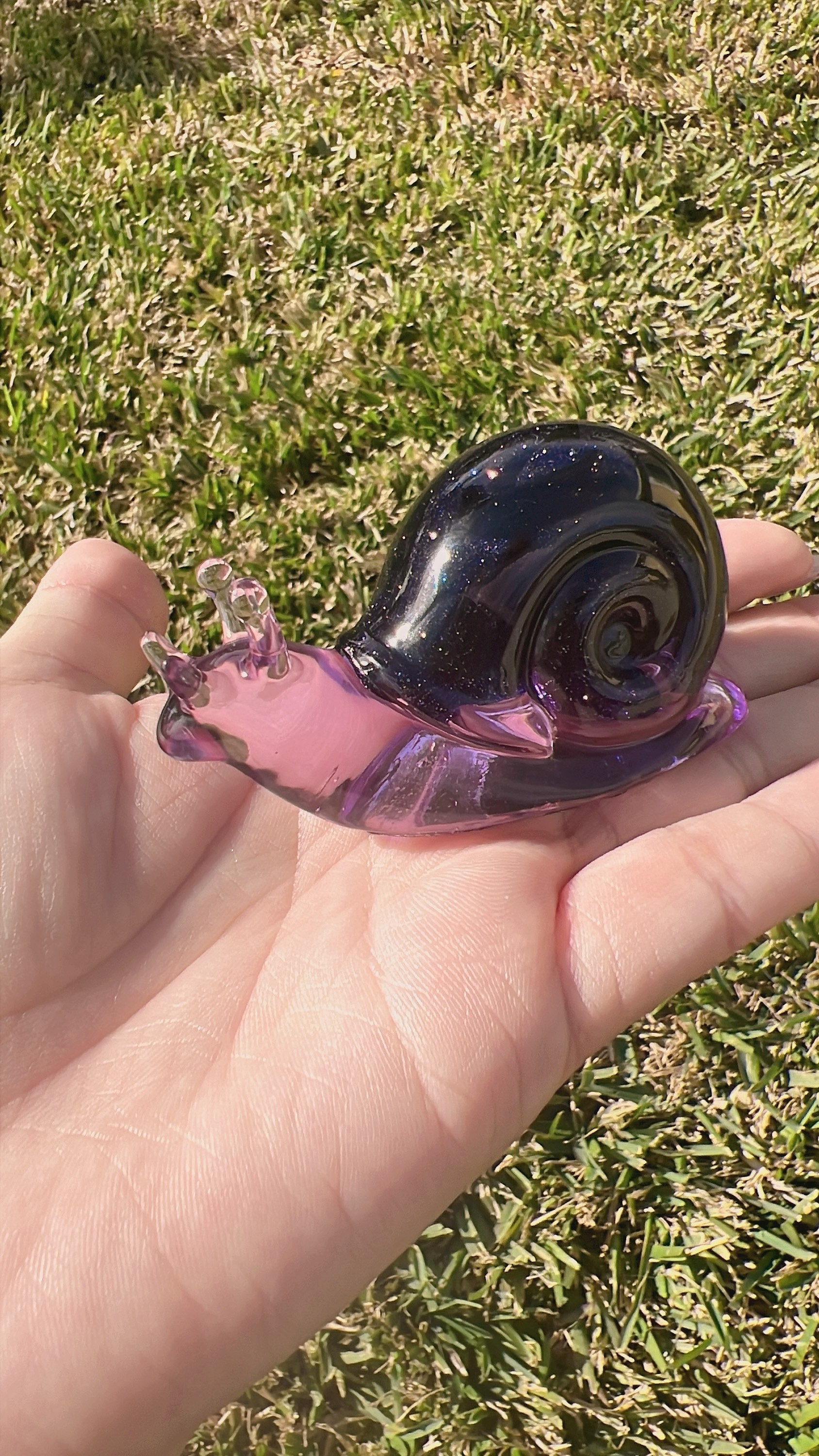 Purple Shiny Stone Snail Handmade Resin Sculpture Snail Cute - Etsy