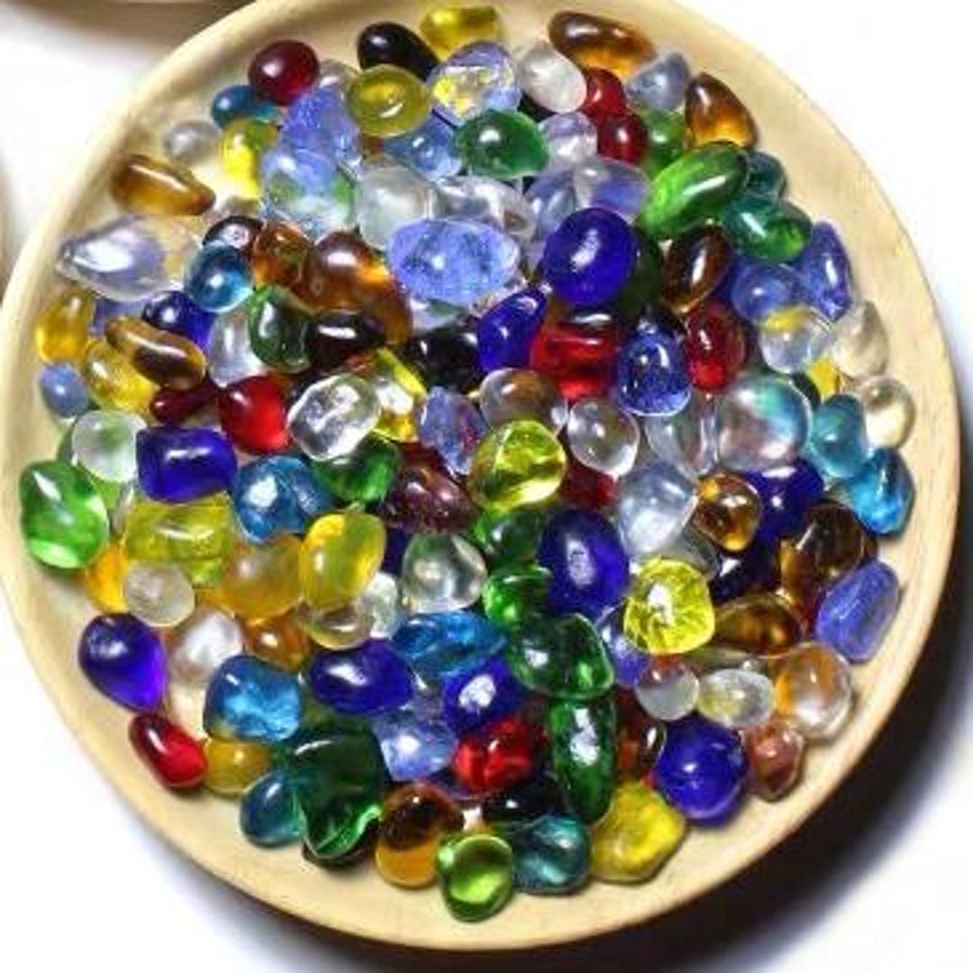 100g Mix Color Glass Chips Tumbled Glass Rock for Jewelry Making Gem ...