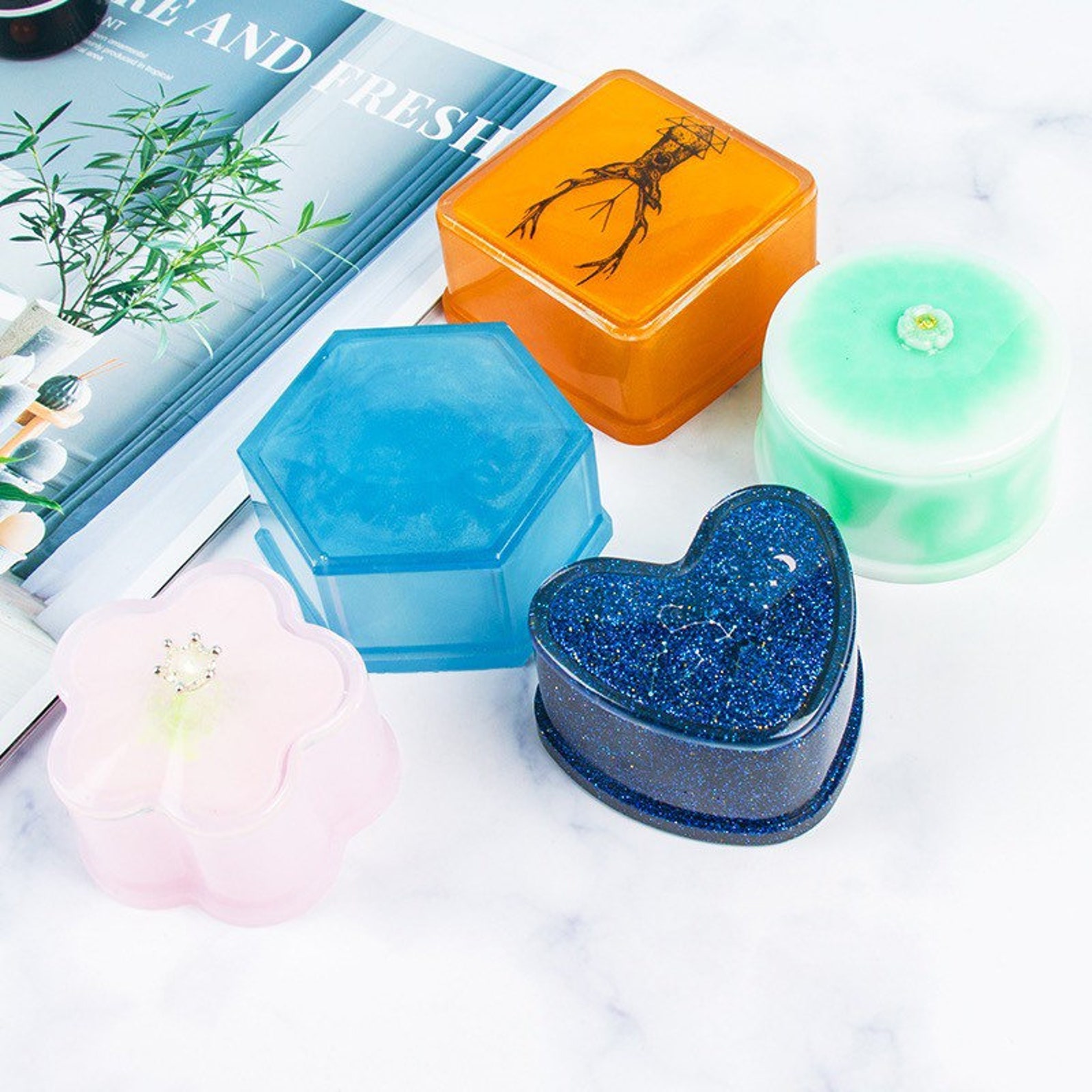 Storage Box Silicone Mold, Hexagonal Box Mold, Jewelry Box Mold ...