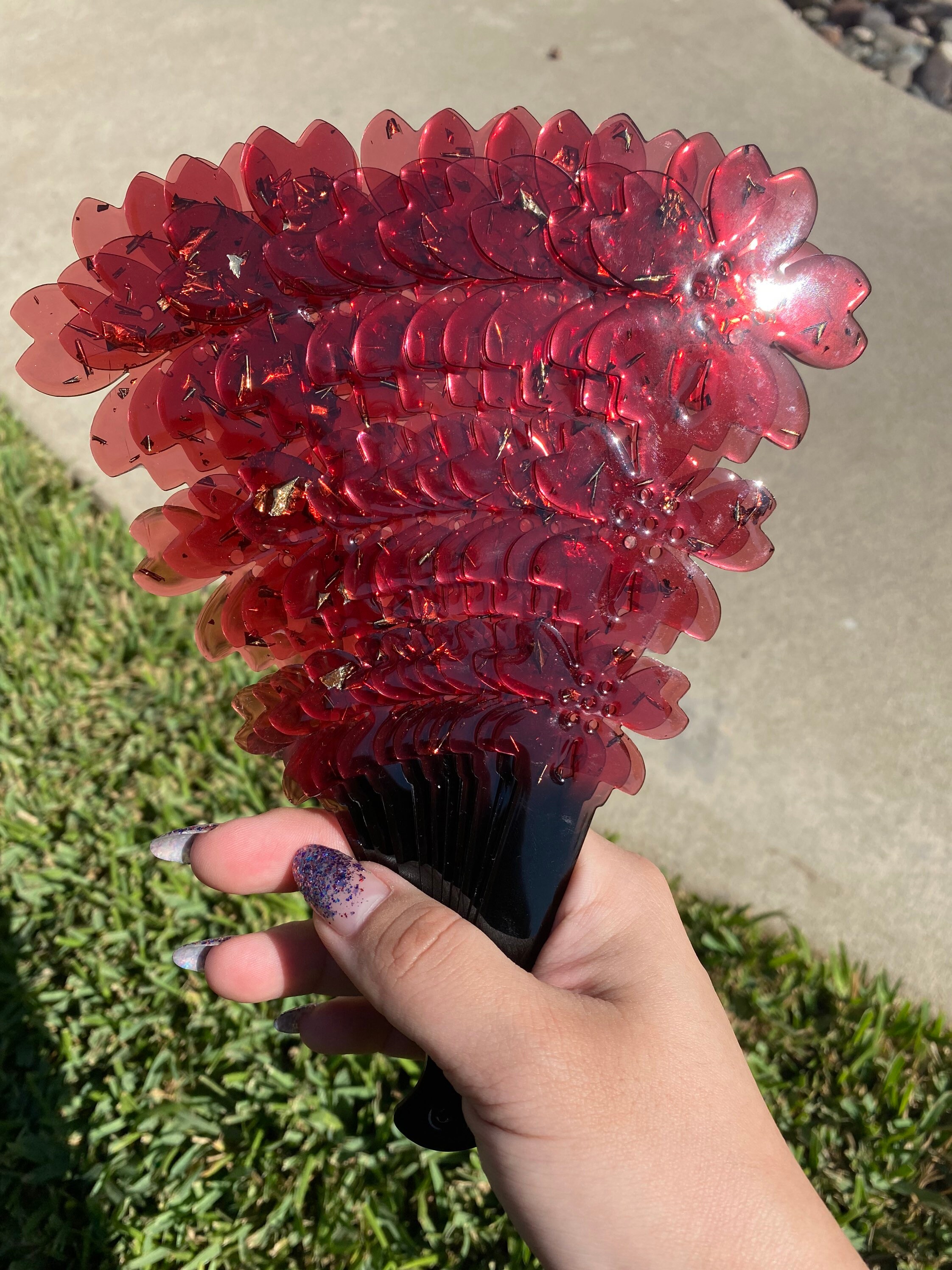 Hand Fan Red Black Sakura Fan for Wedding Part Cosplay Fan - Etsy