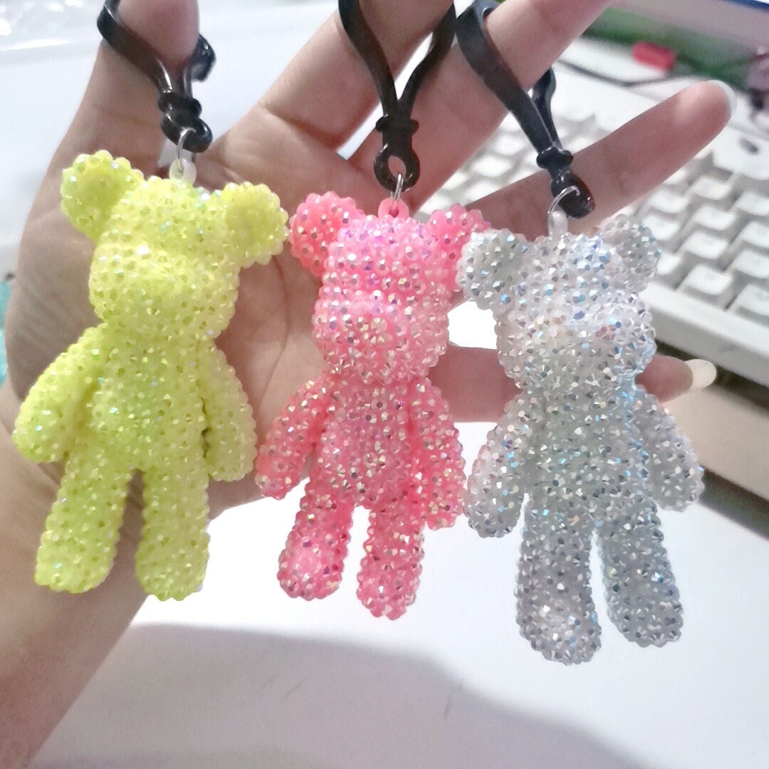 DIY Diamond Painting Rhinestone Bear Making Kit Keychain - Etsy