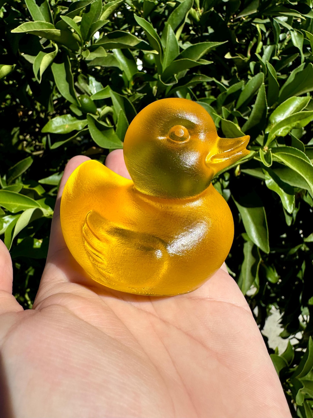 Large Resin Cute Clear Yellow Duck Sculpture Resin Art Handmade ...