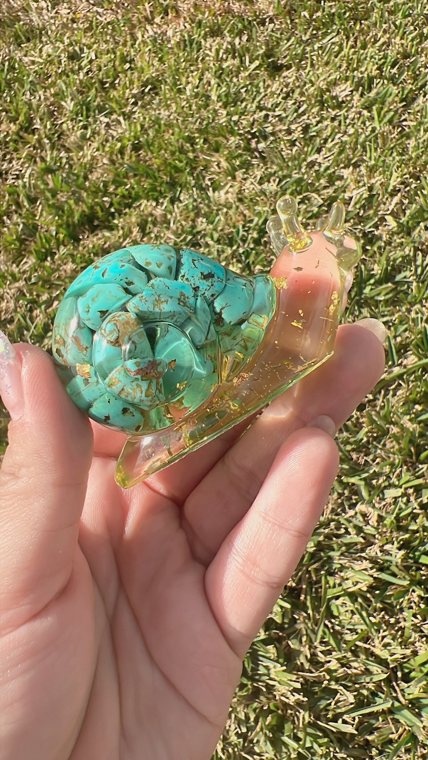 Turquoise Snail Handmade Resin Sculpture Snail Cute Cool - Etsy