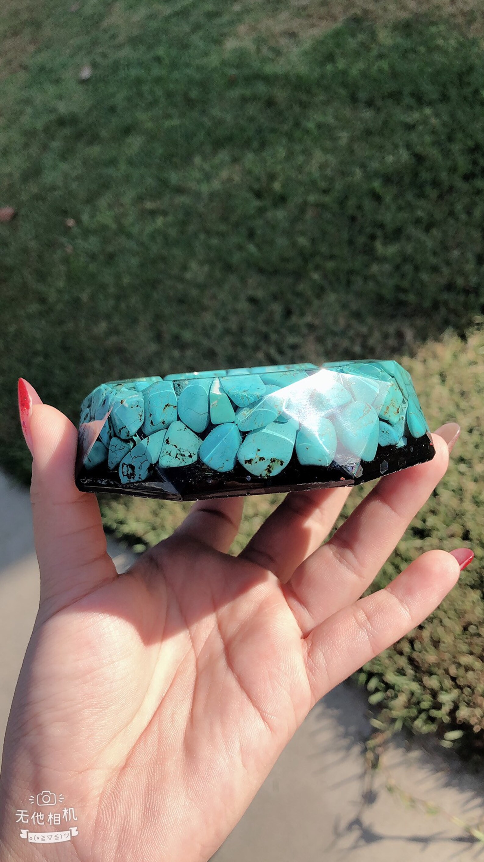 Nature Turquoise Black Ashtray Resin Ashtray DIY Handmade Epoxy Resin ...
