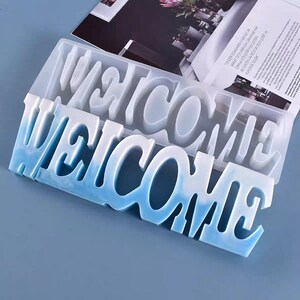 WELCOME Silicone Doorplate Mold-silicone Mold for Resin Tablet Making ...