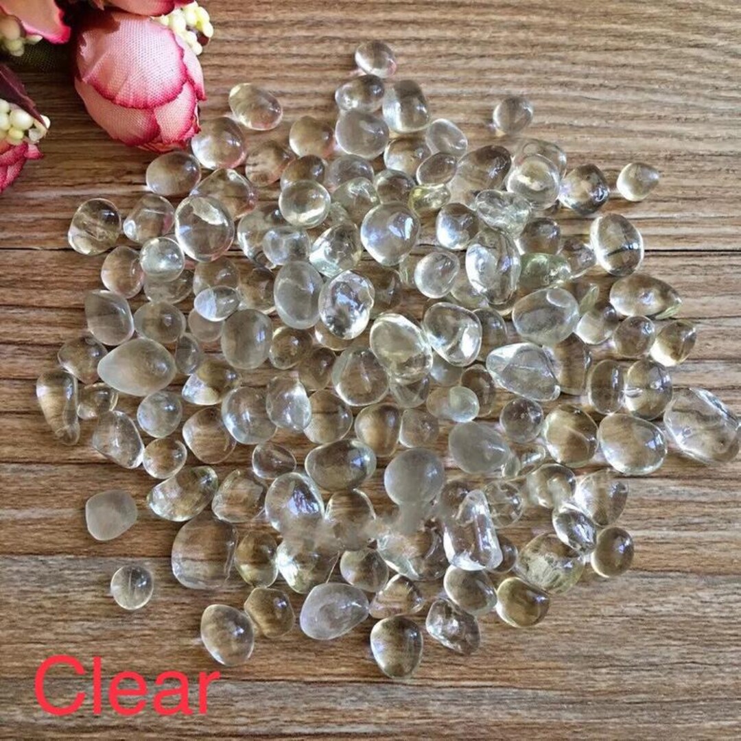100g Clear Glass Chips Tumbled Glass Rock for Jewelry Making Gem Glass ...
