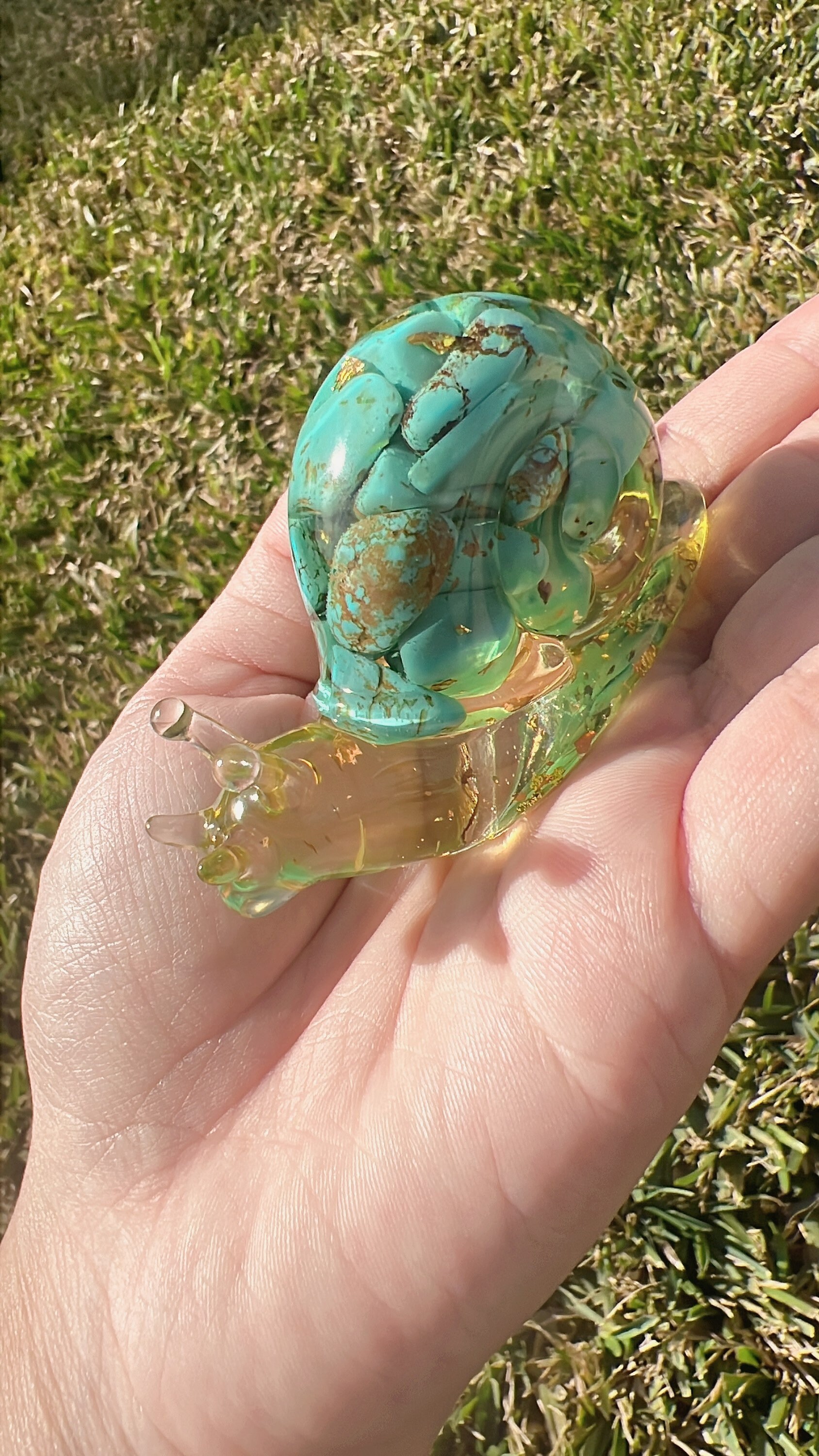 Turquoise Snail Handmade Resin Sculpture Snail Cute Cool - Etsy