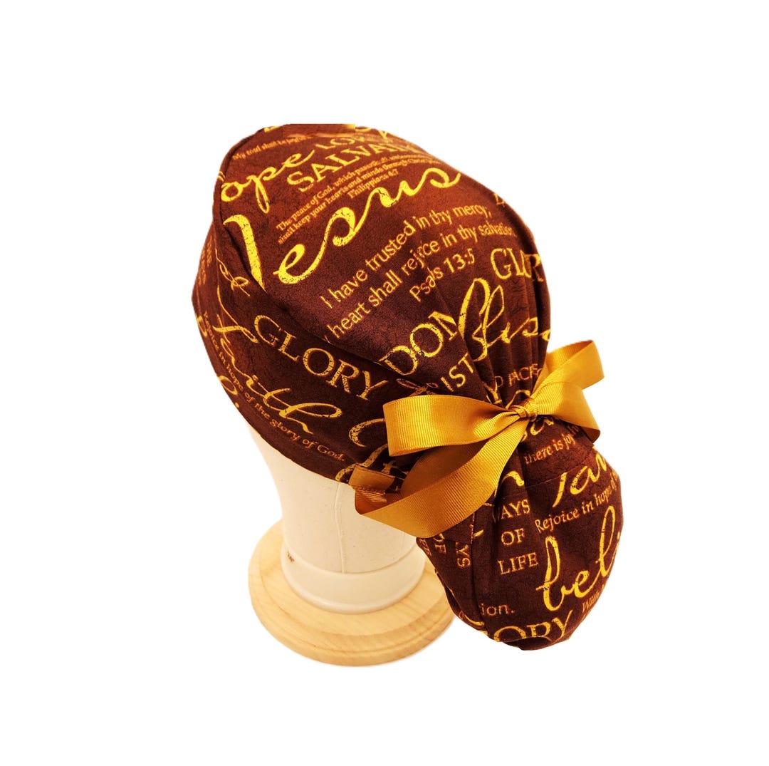 Christian Faith Ponytail Scrub Cap - 3 Different Sizes of Ponytail ...