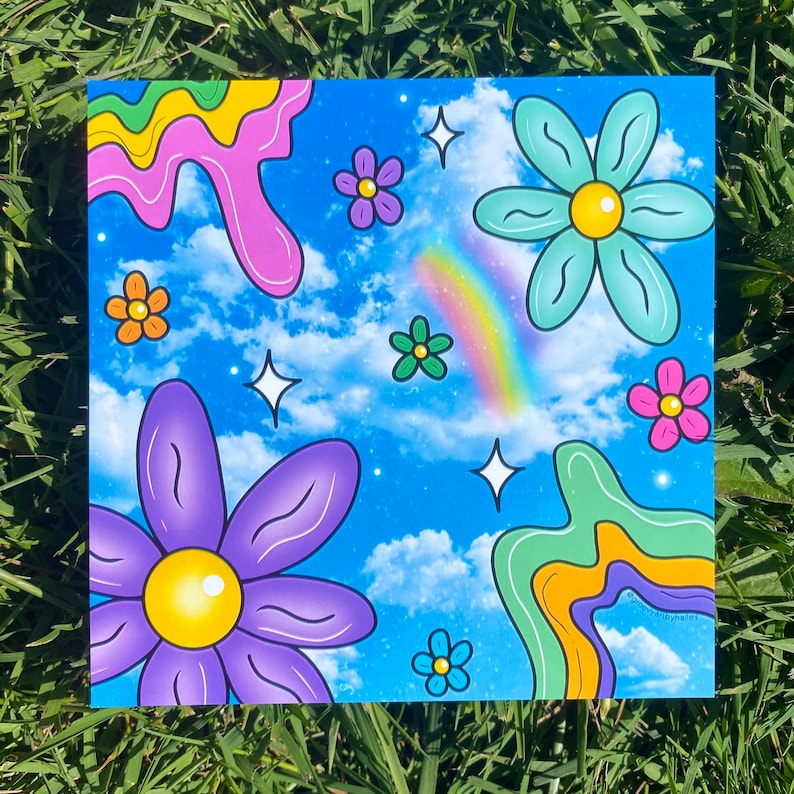 Trippy Square Prints - Etsy