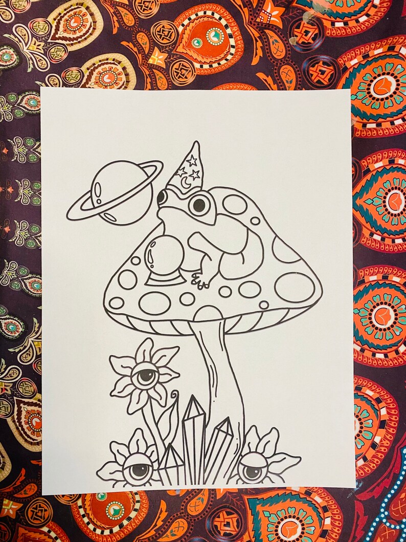 Frog Wizard Coloring Page Instant Download - Etsy