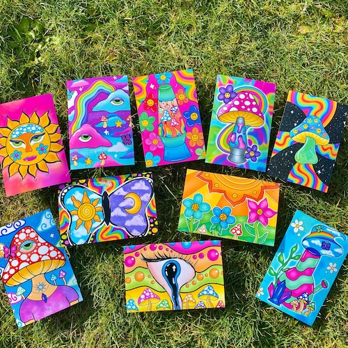 Trippy Square Prints - Etsy