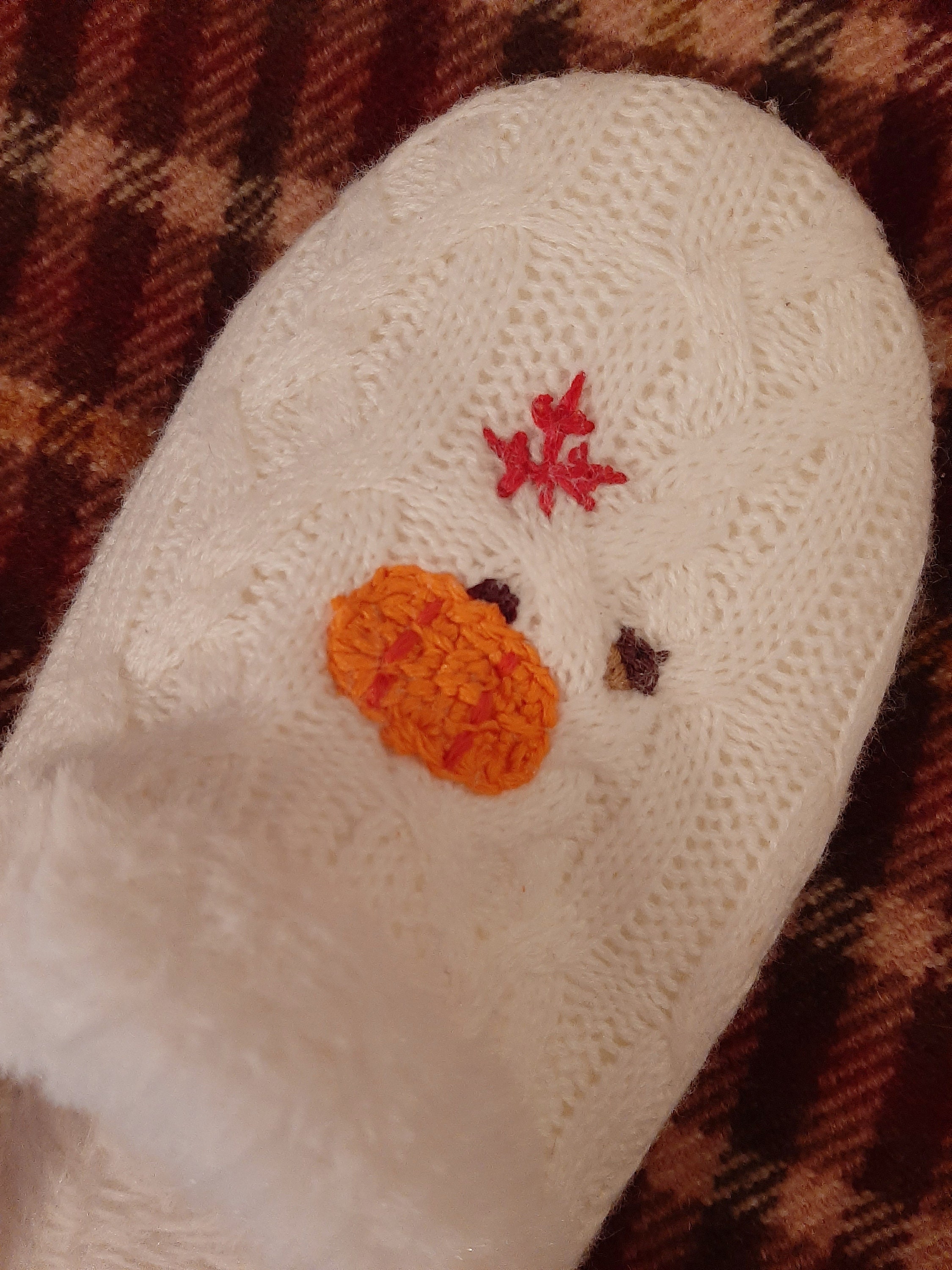 Pumpkin Acorn and Leaf Fall Embroidered Slippers - Etsy