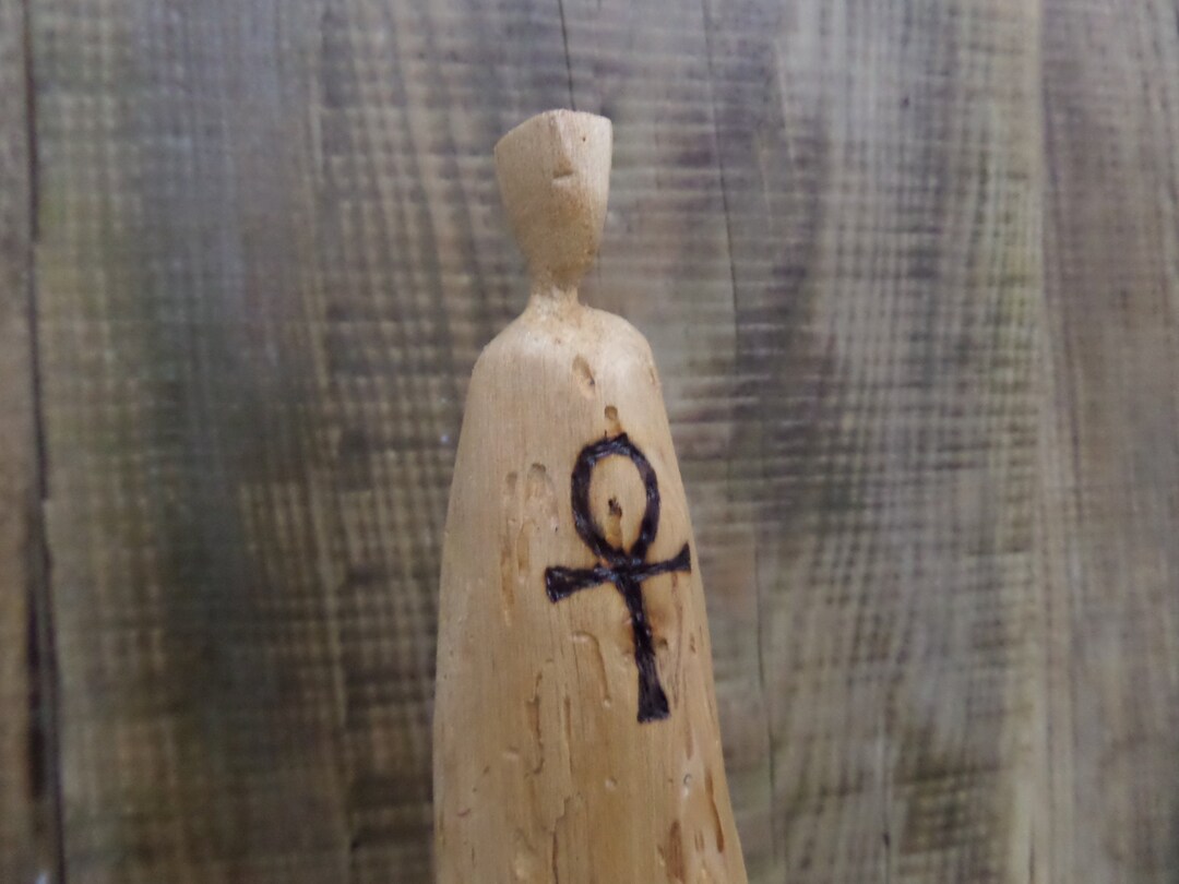 Dark Goddess, Meditation Altar, Horned God, Wooden Figurine, Fallen ...