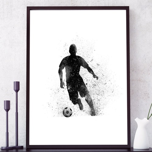 DIGITAL DOWNLOAD Boy Soccer Player Print Football Watercolor | Etsy