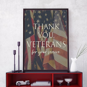 Veterans Day PRINTABLE Wall Art - Thank You for Your Service - American ...