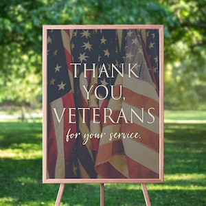 Veterans Day PRINTABLE Wall Art - Thank You for Your Service - American ...