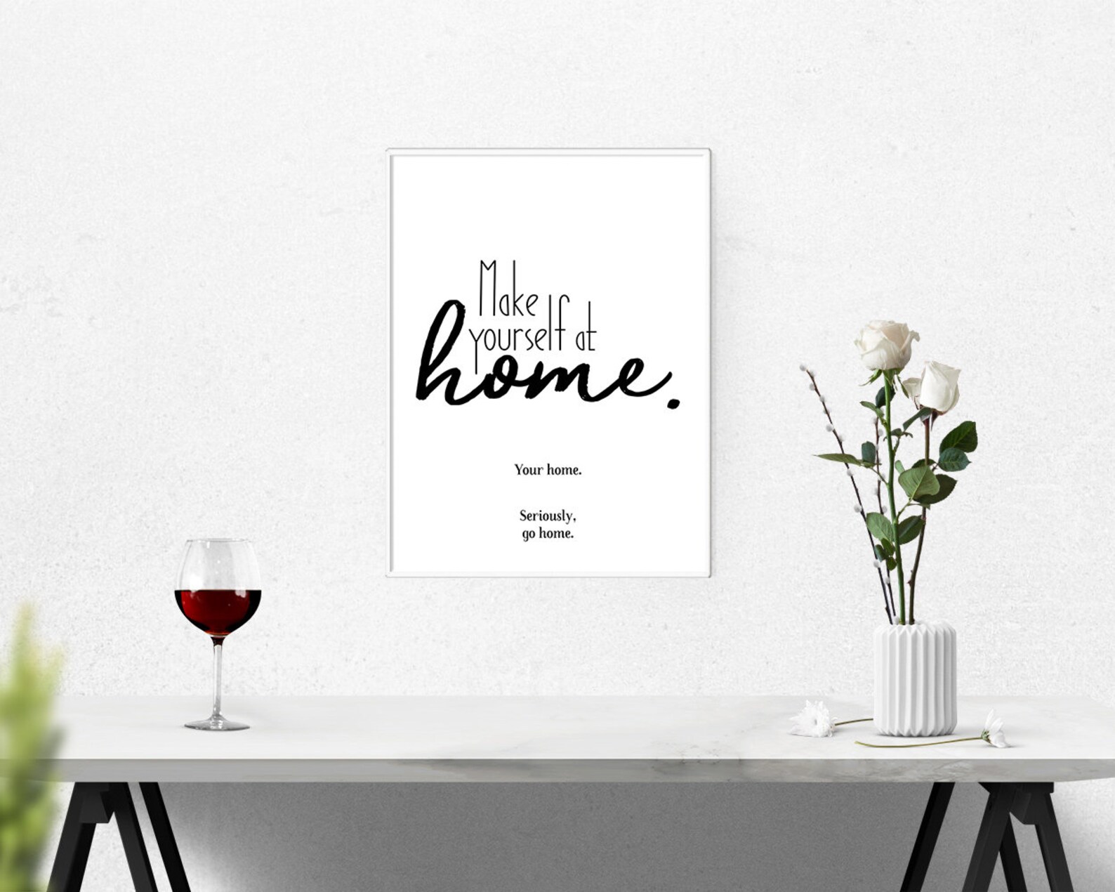 Make Yourself at Home PRINTABLE Wall Art Funny Introvert DIGITAL ...