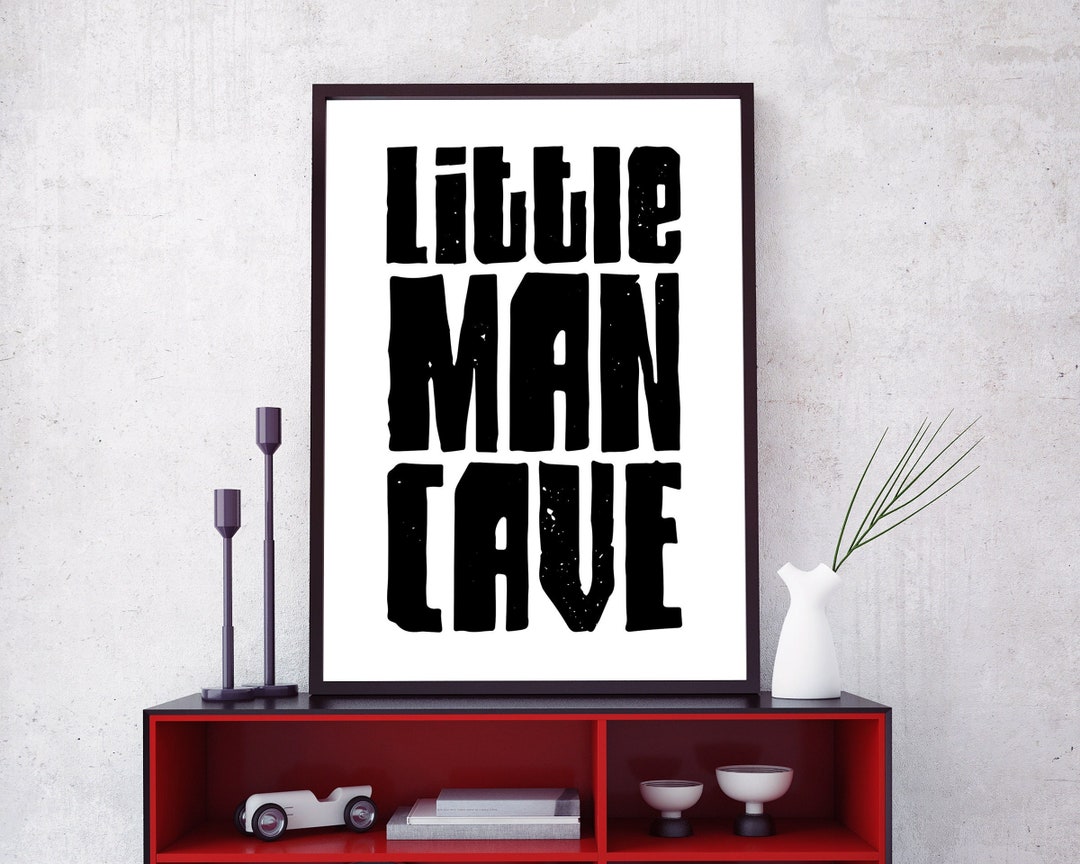 Children's Bedroom Wall Art Print - Little Man / Little Lady Cave ...