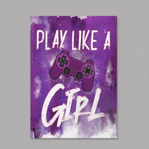 Girl Gamer PRINTABLE Wall Art - Gamer Room Decor DIGITAL DOWNLOAD ...