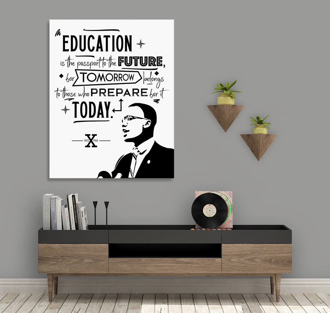 Malcolm X Poster Print Education is the Passport to the | Etsy UK