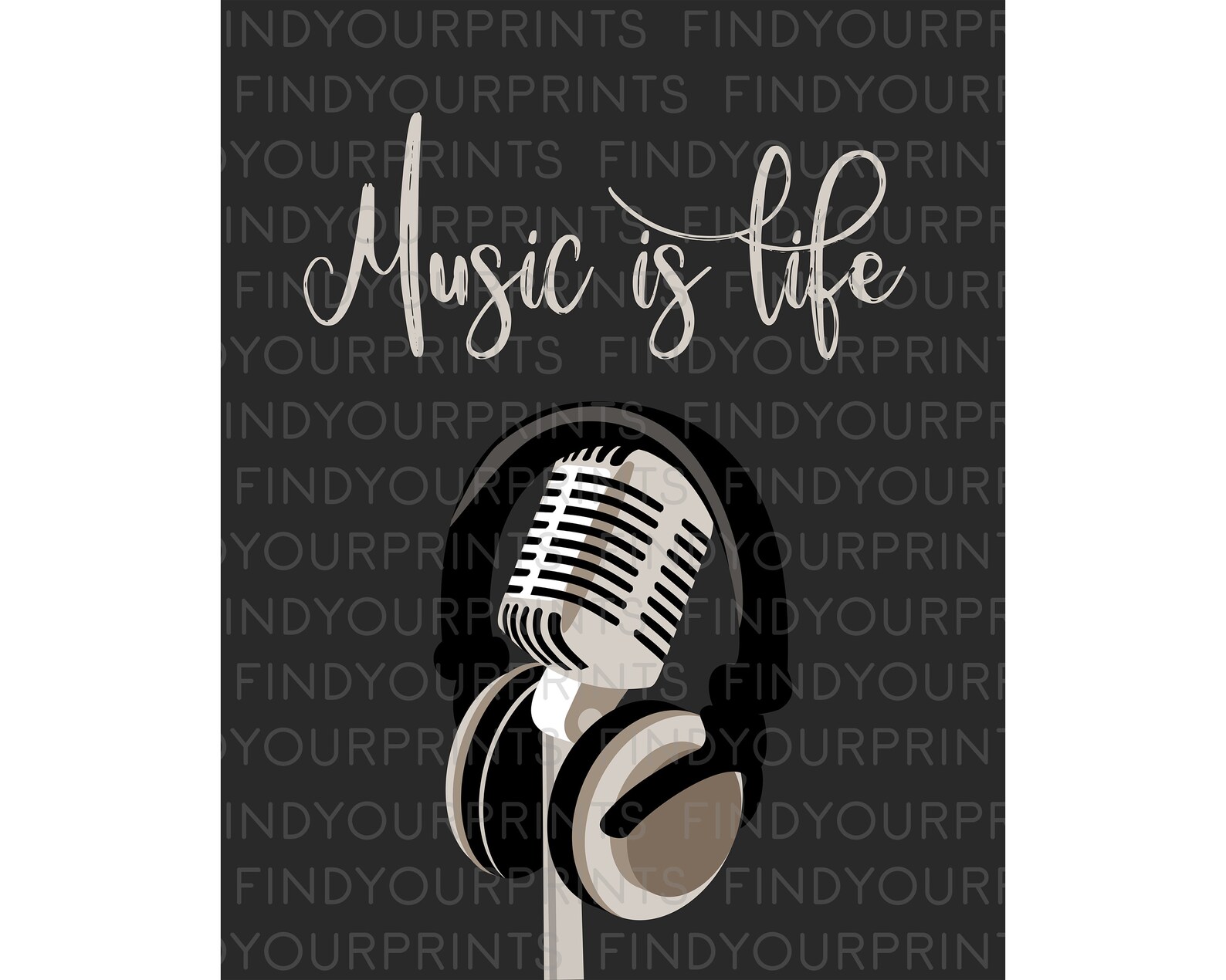 Music is Life Poster PRINTABLE Wall Art - DIGITAL Download Music Prints ...