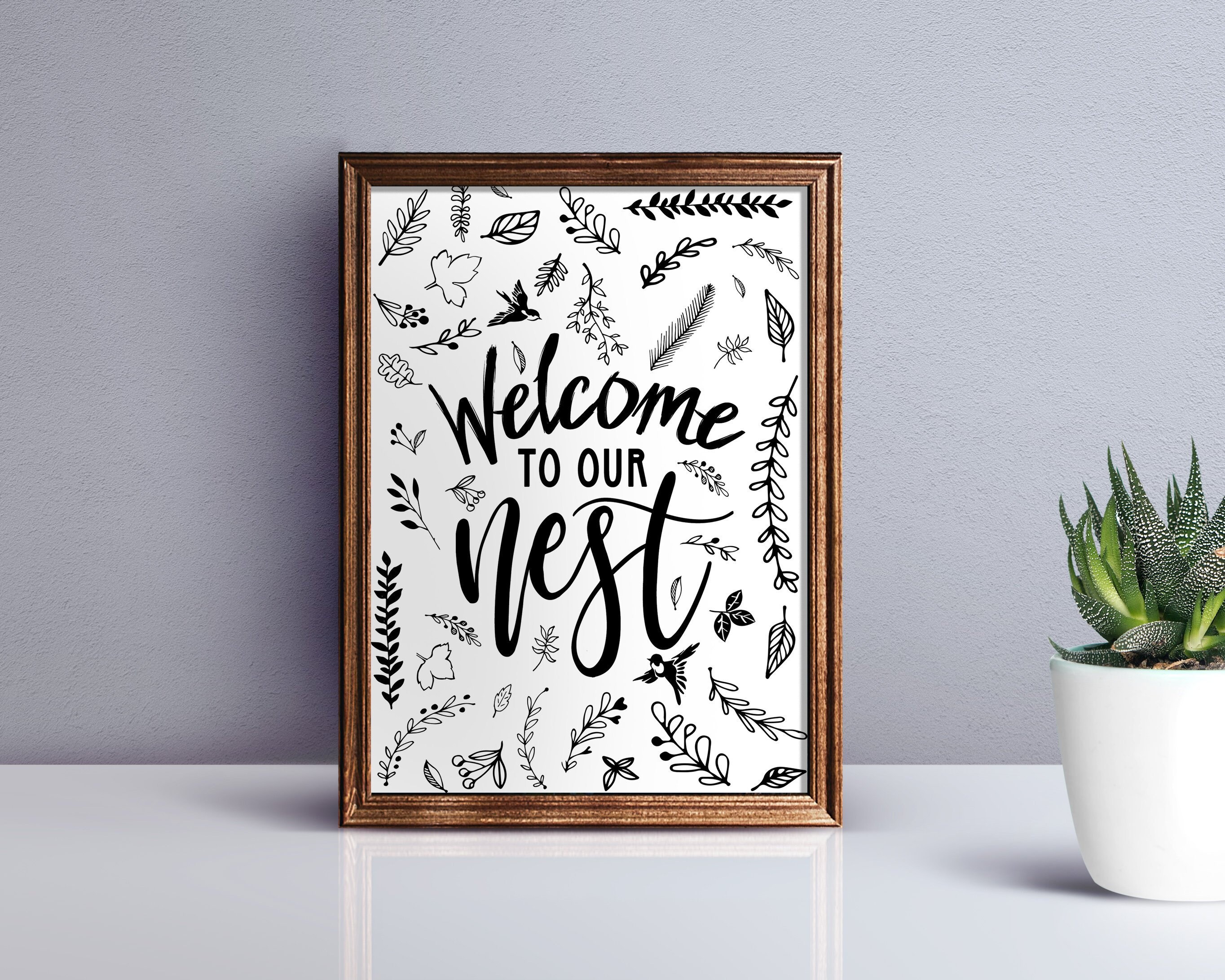 Welcome to Our Nest PRINTABLE Wall Art - Home Entrance Sign DIGITAL ...