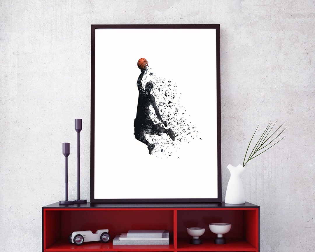 Basketball Dunk Poster Print - Gift for NBA Fan - Bedroom Wall Art ...