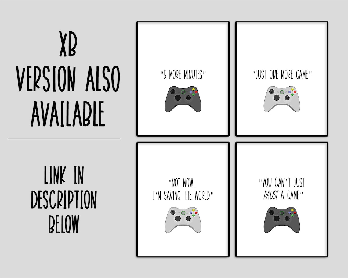 Gamer Poster PRINTABLE Wall Art Video Games Room Decor - Etsy Canada