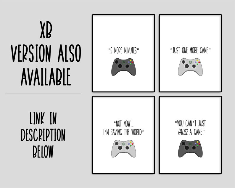 Gamer Poster PRINTABLE Wall Art Video Games Room Decor | Etsy