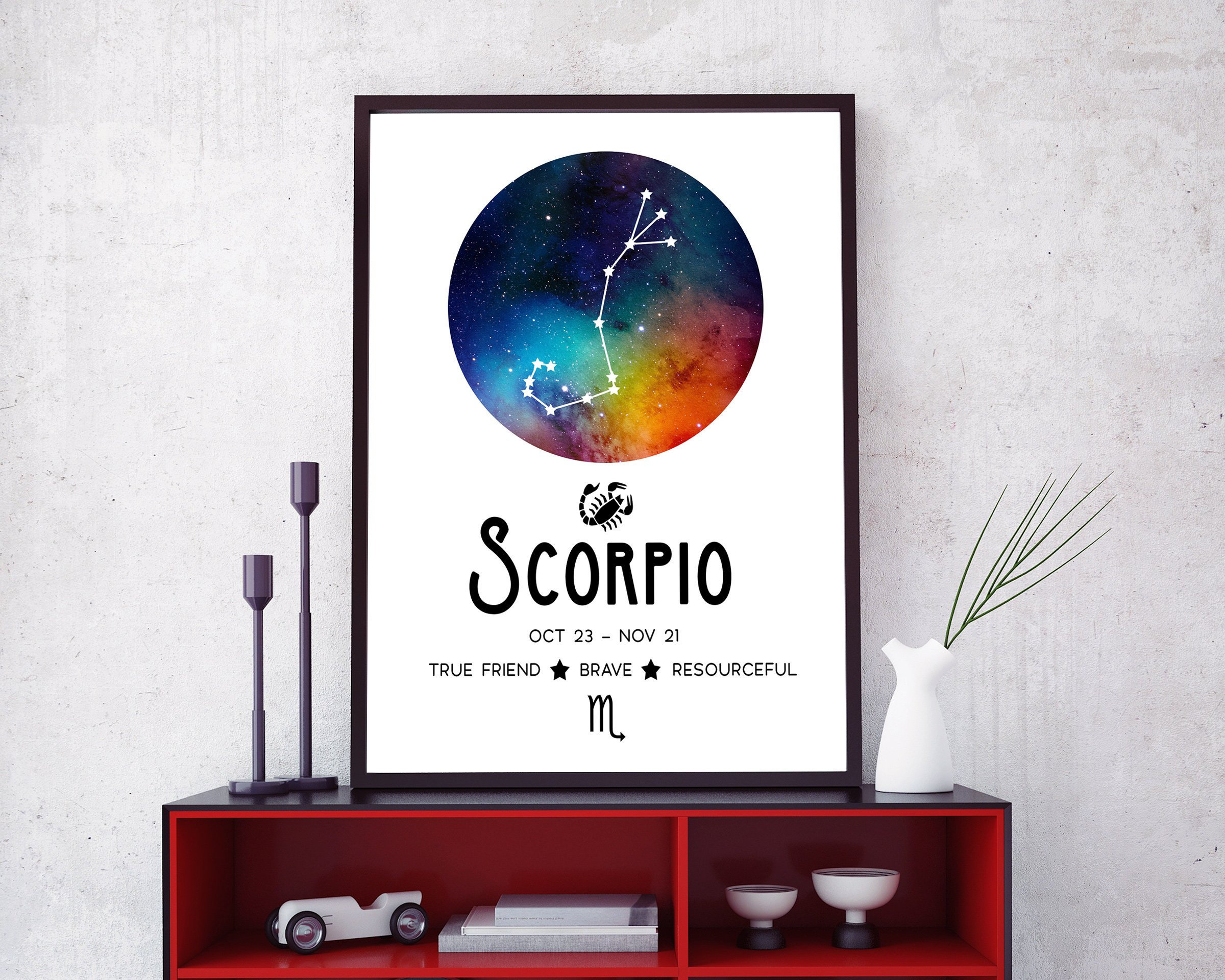 Zodiac Sign Scorpio PRINTABLE Poster DIGITAL DOWNLOAD Star - Etsy