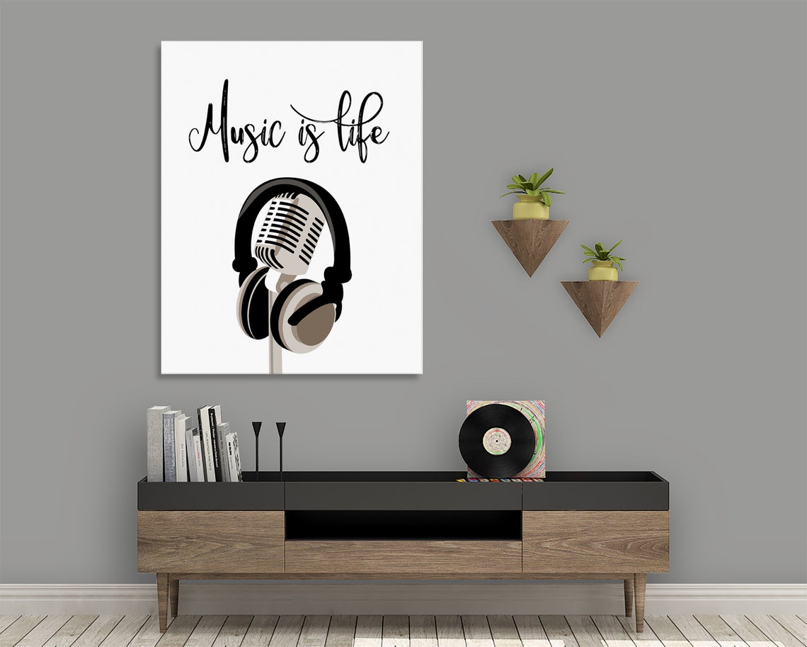Music is Life Poster PRINTABLE Wall Art DIGITAL Download | Etsy