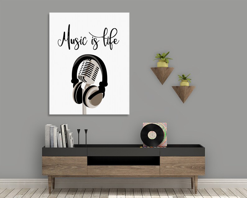 Music is Life Poster PRINTABLE Wall Art - DIGITAL Download Music Prints ...