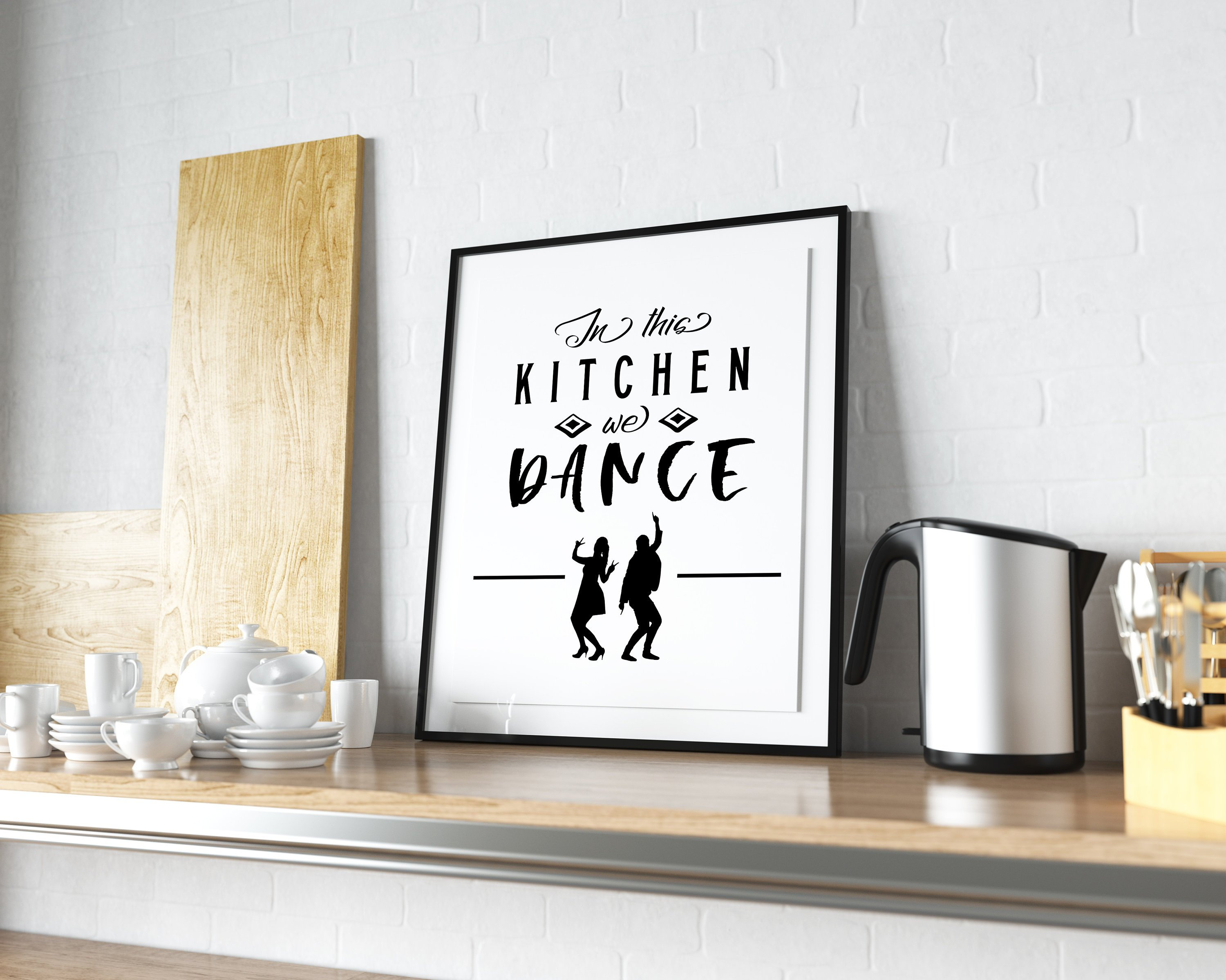 Kitchen PRINTABLE Wall Art Poster In This Kitchen we Dance | Etsy