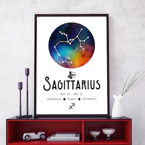 Zodiac Constellation Prints - Star Sign Posters - Astrology Wall Art ...