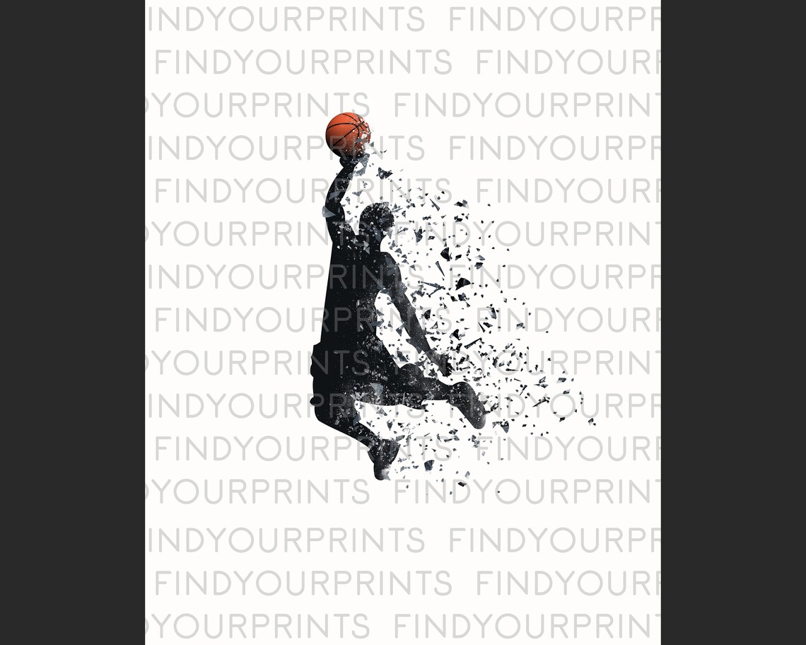 Basketball Dunk Poster Print - Gift for NBA Fan - Bedroom Wall Art ...