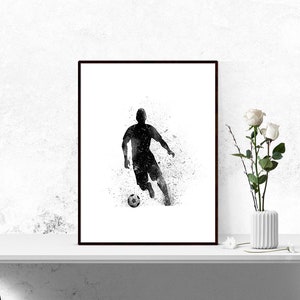 Soccer Poster PRINTABLE Wall Art DIGITAL DOWNLOAD Football Player Print ...