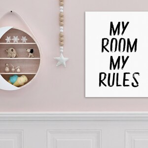 My Room My Rules PRINTABLE Wall Art - Children's Bedroom Decor DIGITAL ...